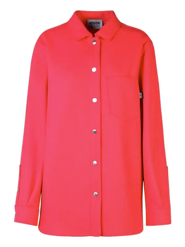 Moschino Oversized Button-up Knitted Shirt - Red