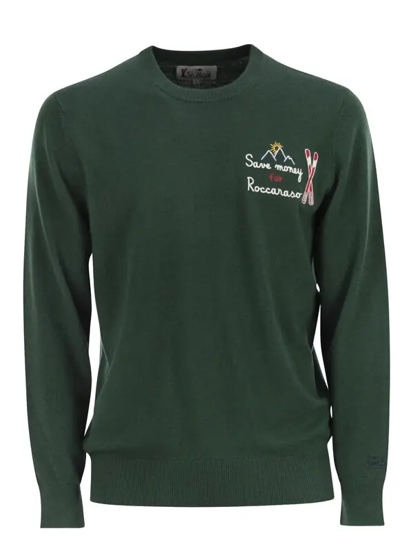 MC2 SAINT BARTH Embroidered Crew Neck Jumper - Green