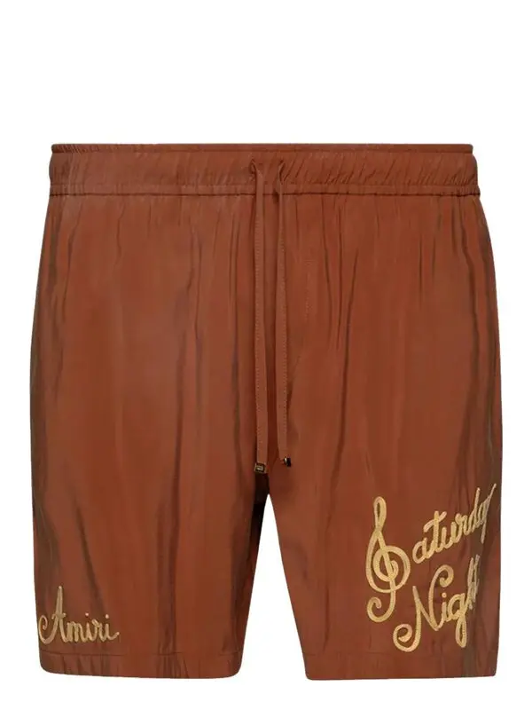 Amiri Brown Saturday Night Shorts - Burnt Orange