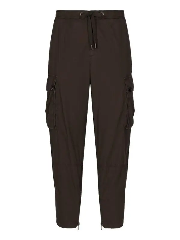 Dolce & Gabbana Cargo Pants With Logo Detail - Brown