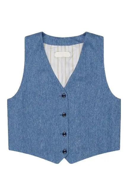 CIRCOLO 1901 Sleeveless V-neck Vest - Dark Gray