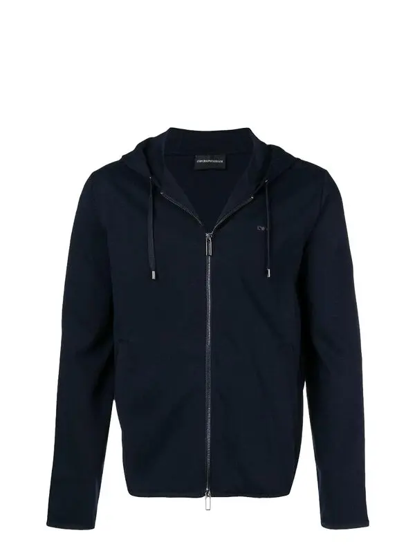 Emporio Armani Zip-up Hooded Jacket - Black