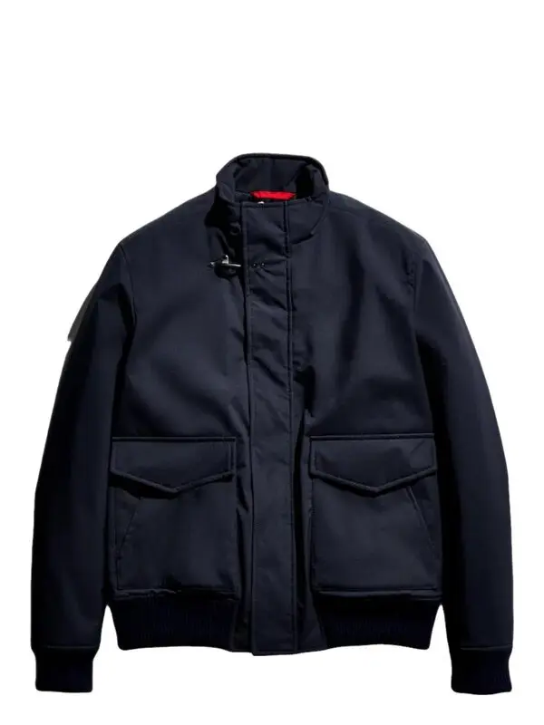 FAY Classic Bomber Jacket With Iconic Clasp - Black