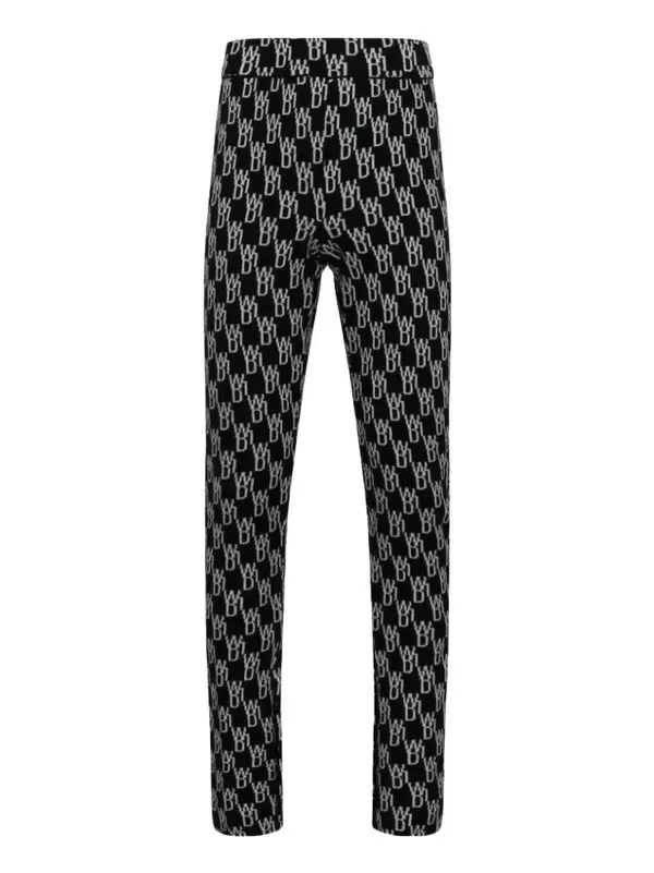 We11Done Monogram Knit Trousers - Black