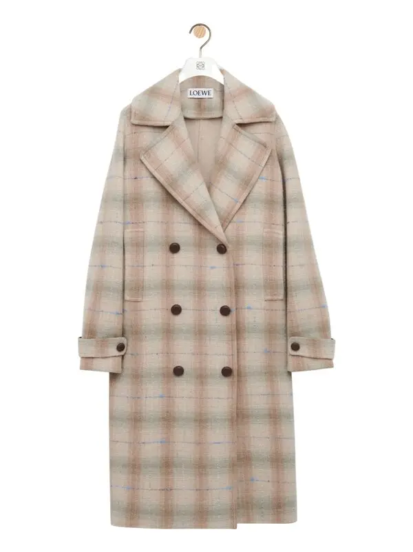 Loewe Medium-weight Checked Coat - Light Brown