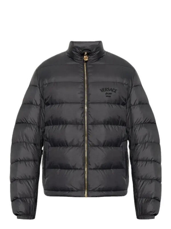 Versace Quilted Zipped Puffer Jacket - Black