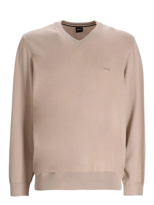 Hugo Boss Long-sleeved V-neck Jumper - Light Brown