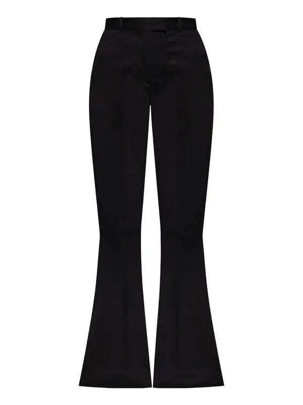 Attico Low-waisted Long Flare Pants - Black
