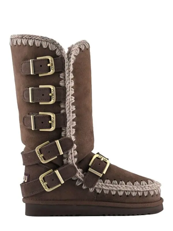 Mou Eskimo Buckle Strap Boots - Brown Pepper
