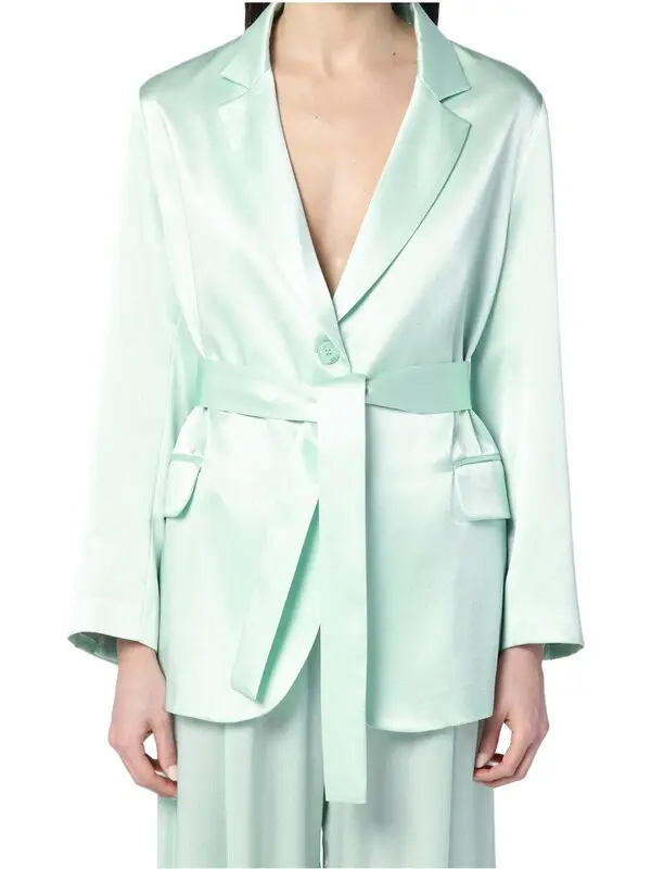 SEMICOUTURE Single-breasted Belted Blazer - White