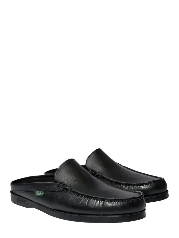 Paraboot Round Toe Slip-on Mules - Black