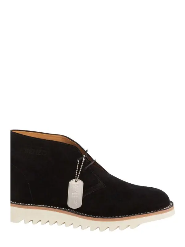 Kenzo Suede Lace-up Desert Boots - Black