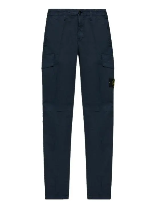 Stone Island Logo Patch Cargo Trousers - Navy Blue