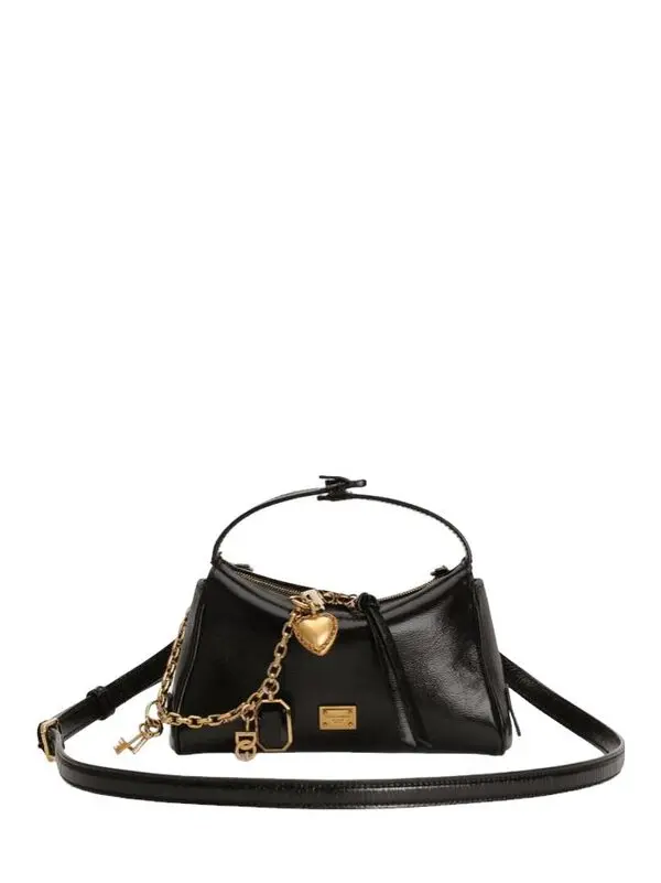 Dolce & Gabbana Vittoria Charm Shoulder Bag - Black