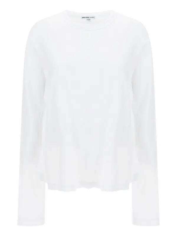 JAMES PERSE Oversized Long Sleeve Crewneck T-shirt - White