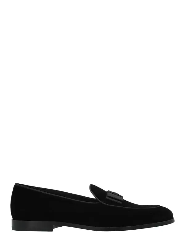 Dolce & Gabbana Dg Logo Plaque Loafers - Black