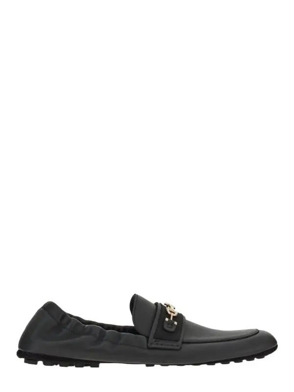 FERRAGAMO Gancini Buckle Slip-on Loafers - Black