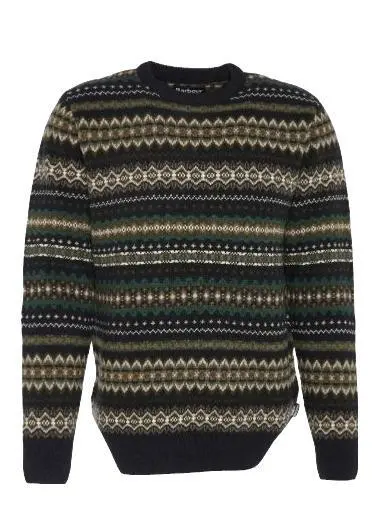 Barbour Fair Isle Knit Crewneck Sweater - Black