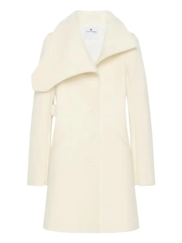 COURREGES Asymmetrical Collar Coat - White