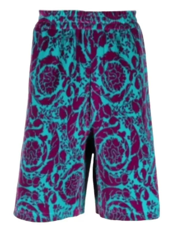 Versace Abstract Pattern Bermuda Shorts - Blue
