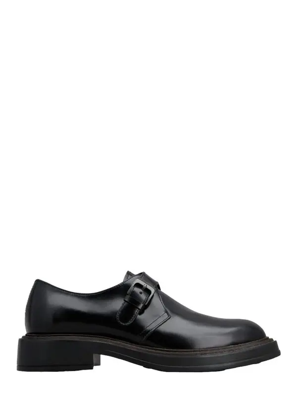 TOD'S Leather 55mm Monk Strap Shoes - Black