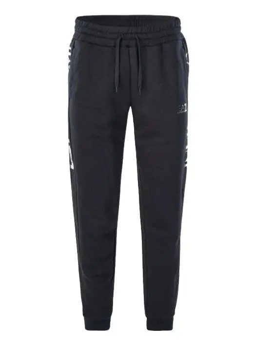 EA7 Logo Printed Casual Sports Pants - Black