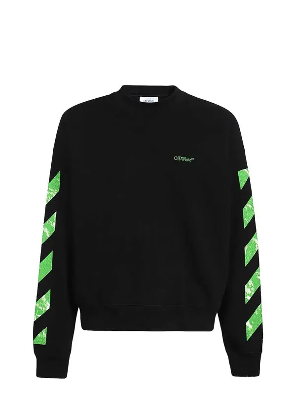 Off-White Diag Stripe Cotton Sweatshirt - Black