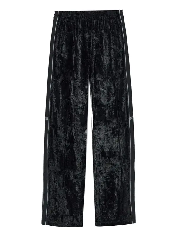 Alexander Wang Velvet Track Pants With Contrast Piping And Logo Detail - Black