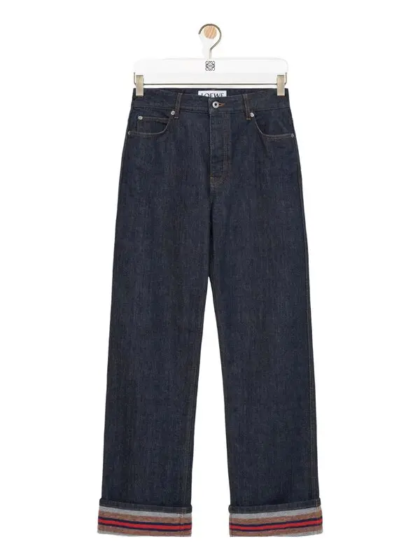 Loewe Turn-up Denim Jeans - Black