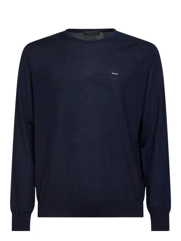 Prada Long Sleeved Crewneck Jumper - Blue