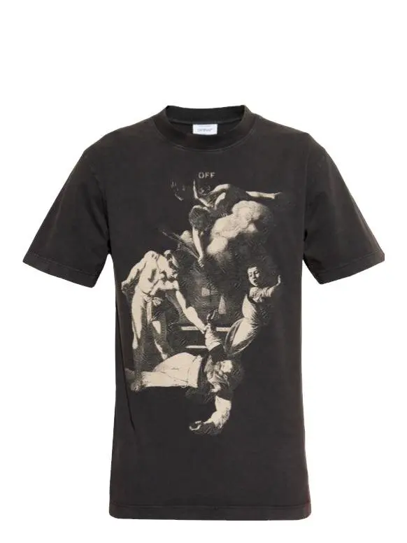 Off-White Graphic Printed Crewneck T-shirt - Grey