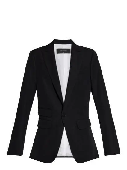 Dsquared2 Single-breasted Tailored Blazer With Belted Detail - Black