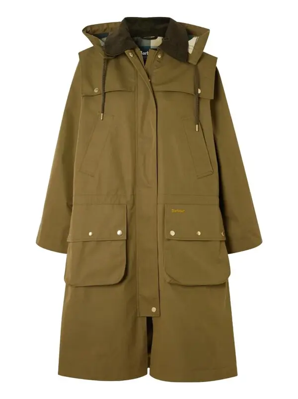 Barbour Bilsdale Hooded Twill Jacket - Khaki Green