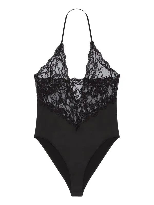 Givenchy Chandelier Lace V-neck Bodysuit - Black