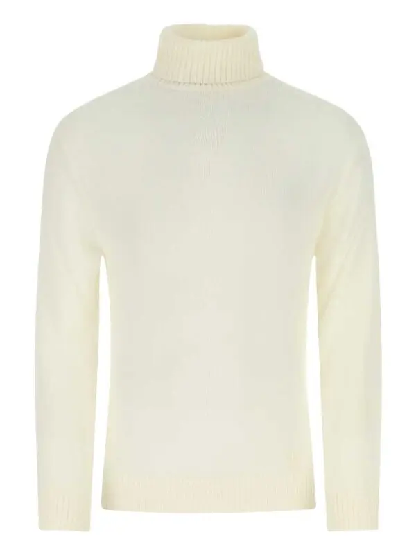 JIL SANDER Roll Neck Long Sleeve Knitted Sweater - White
