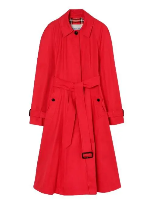 Burberry Elbingham Fit-and-flare Gabardine Car Coat - Crayon Red