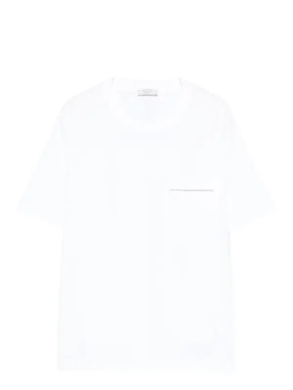 Peserico Short Sleeved Embellished T-shirt - White