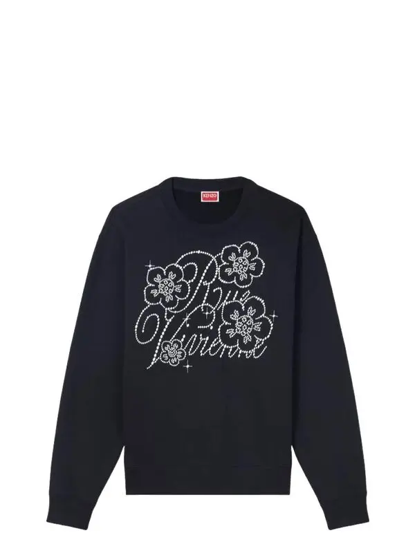 Kenzo Logo Embroidered Crewneck Sweatshirt - Black