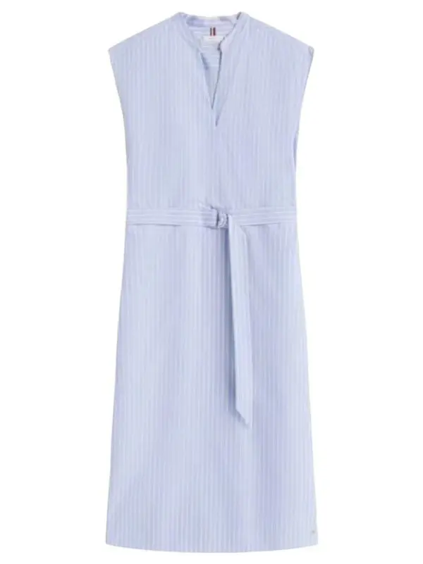 Tommy Hilfiger Poplin Belted Midi Dress - Blue
