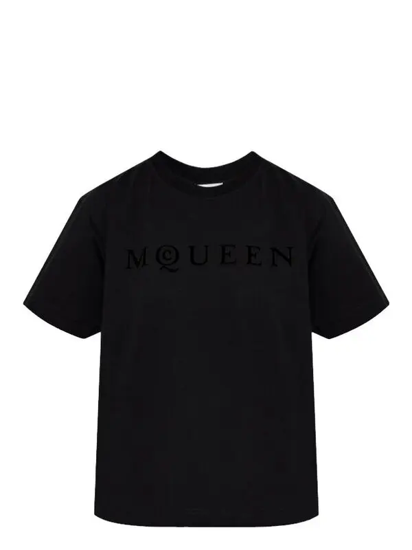 Alexander McQueen Embossed Logo Crewneck T-shirt - Black
