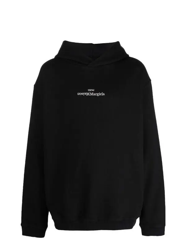 MAISON MARGIELA Logo Print Hoodie - Black