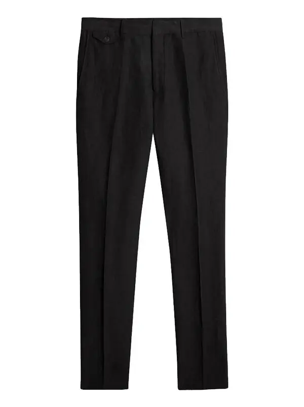 Burberry Linen Silk Tailored Trousers - Black