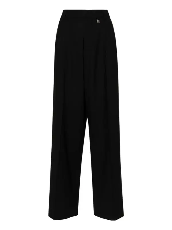 Giuseppe Di Morabito High Waist Wide Leg Pleated Trousers - Black