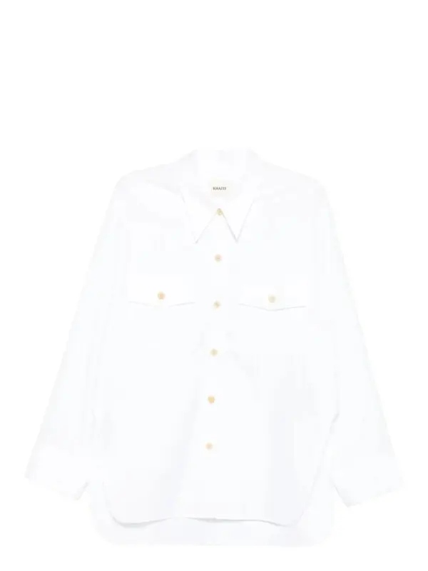 Khaite Long Sleeve Shirt With Classic Collar - White