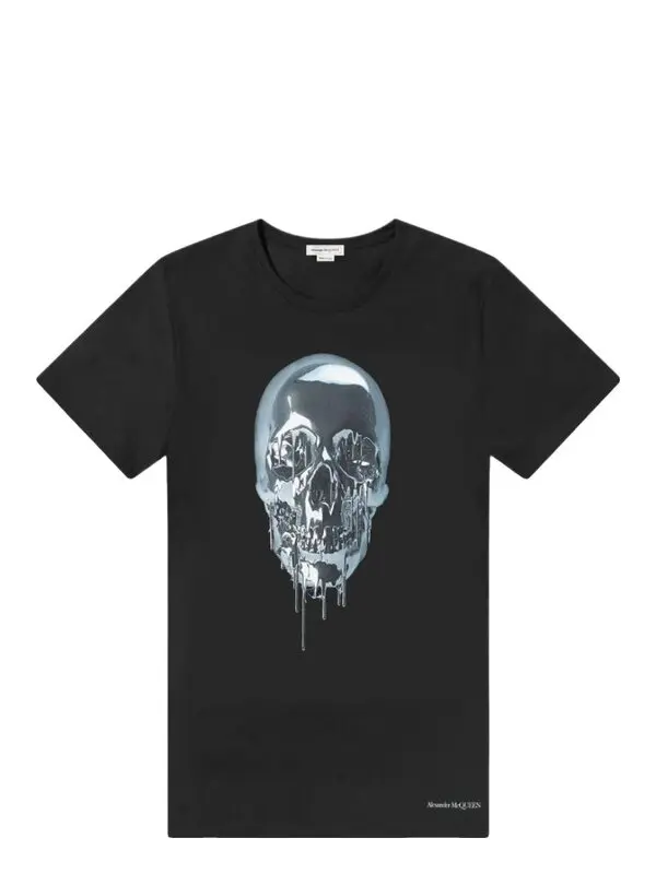 Alexander McQueen T-shirt With Round Neck And Short Sleeves - Black