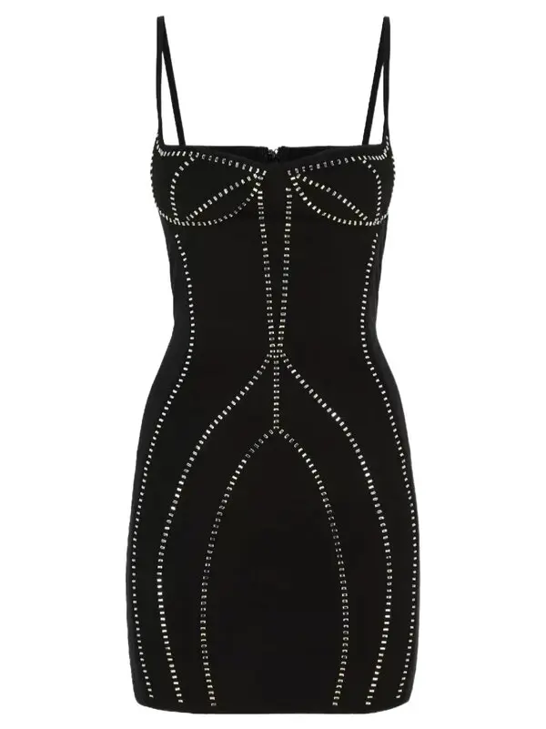 Attico Embellished Mini Dress - Black