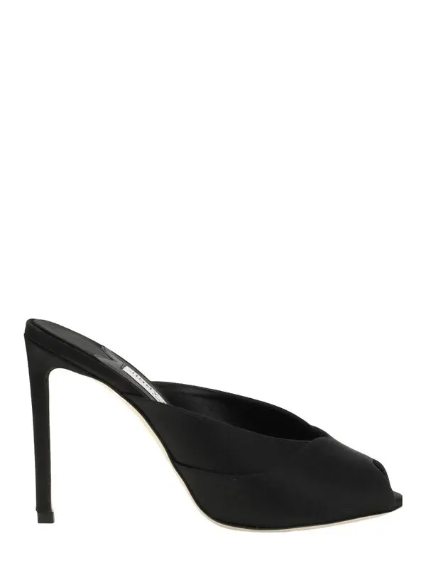 JIMMY CHOO Brigitte Peep Toe Stiletto Mules - Black