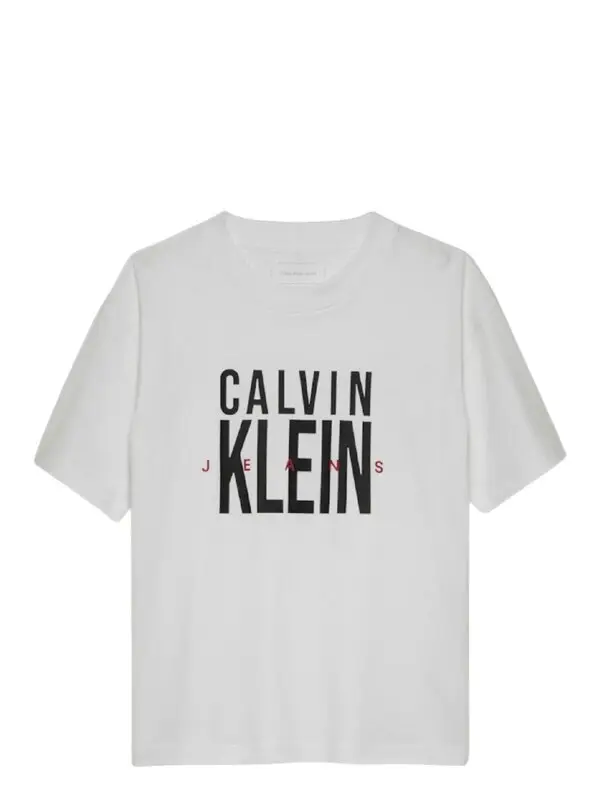 Calvin Klein Cotton T-shirt With Logo Graphic - Bright White