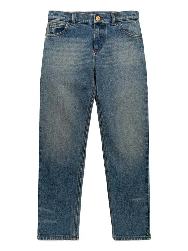 Versace Stonewashed Straight-leg Jeans - Blue