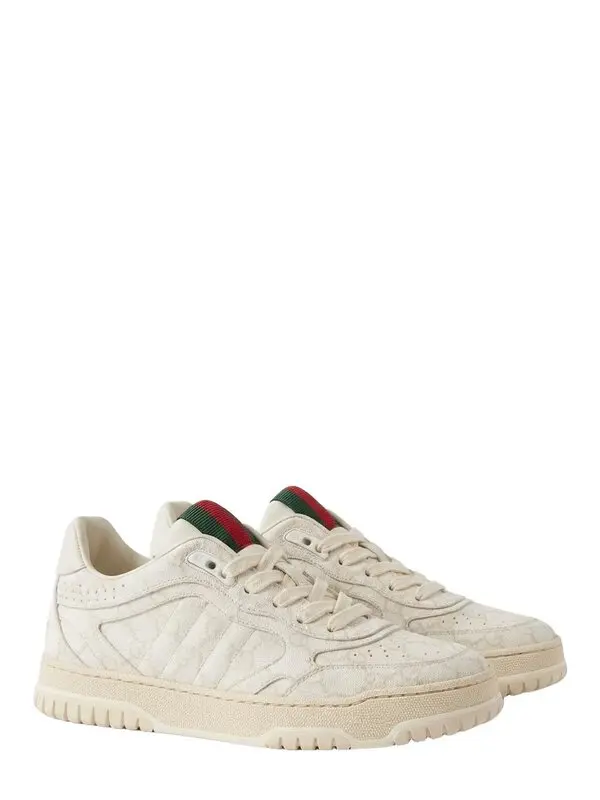 Gucci Re-web Low-top Sneakers - Beige And White